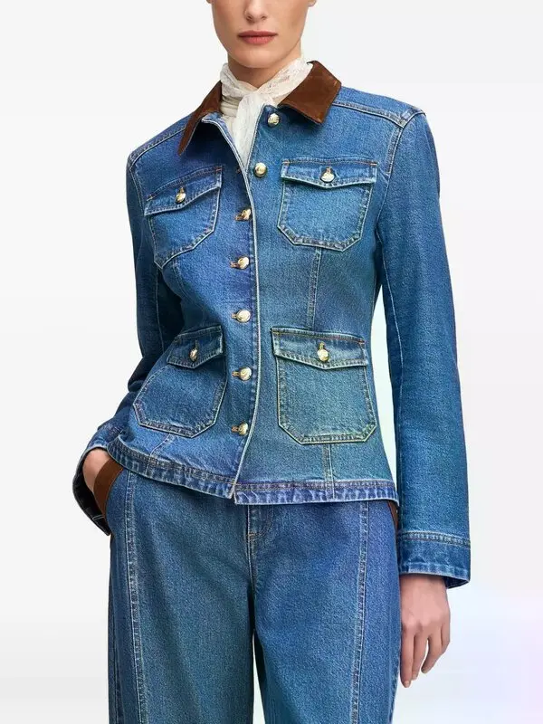 Cinq À Sept Katniss Contrast-collar Jacket - Blue