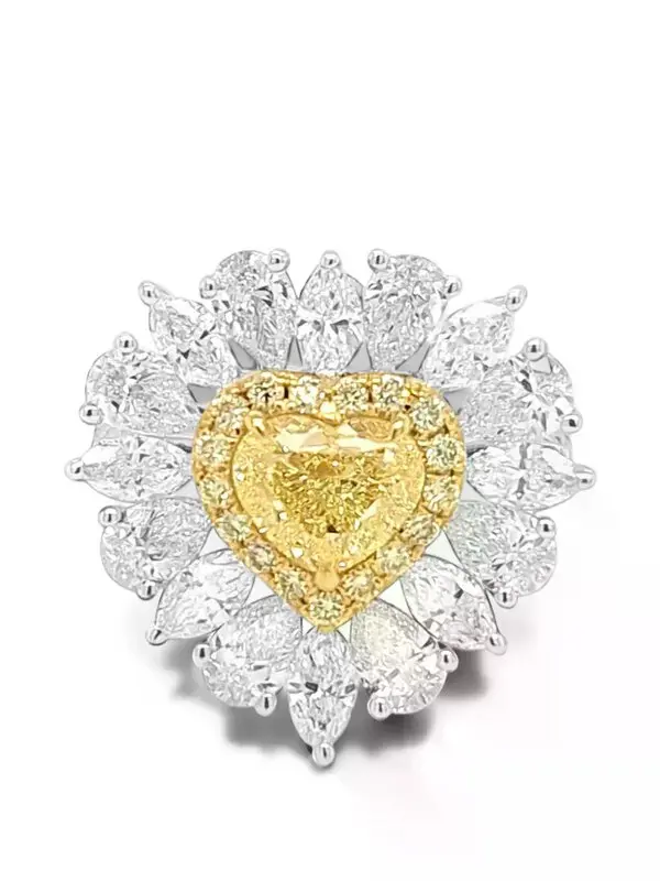 HYT JEWELRY Yellow Diamond Heart Ring