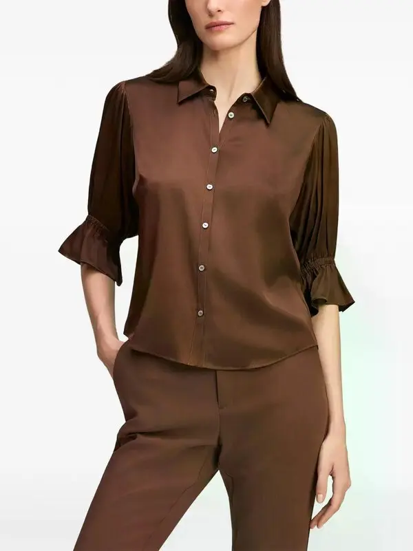 Cinq À Sept Fiona Ruffled-sleeve Silk Top