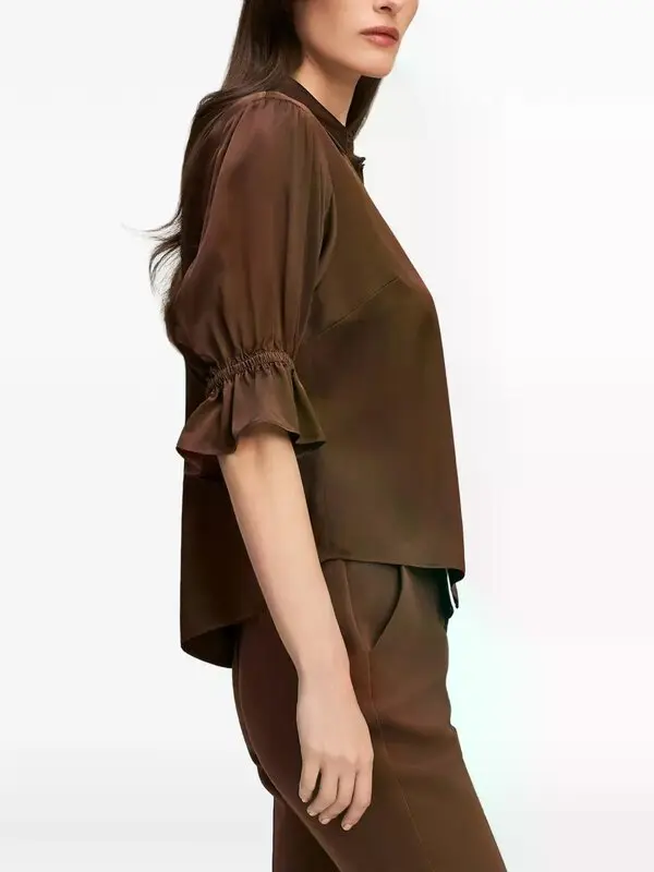 Cinq À Sept Fiona Ruffled-sleeve Silk Top