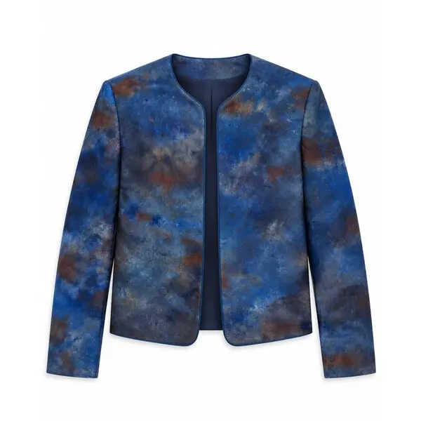 STOVARIA Midnight Pure Silk Statement Jacket