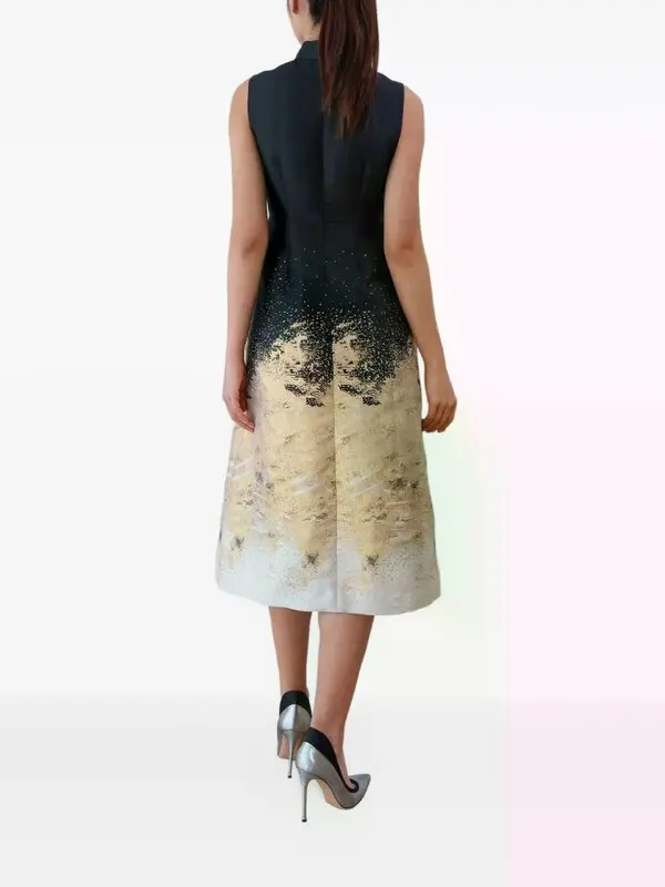 QIPOLOGY Gradient Jacquard Midi Qipao