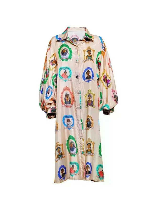 A.NTY STORY Balloon-sleeve Midi Dress