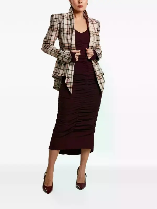LIZ SKORSIS Viva Ruched Midi Dress