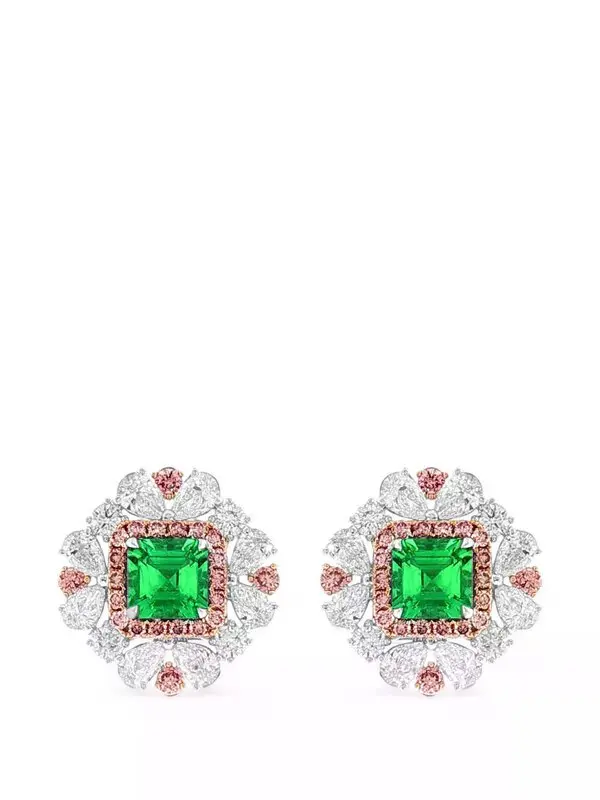 HYT JEWELRY Emerald And Diamond Earrings
