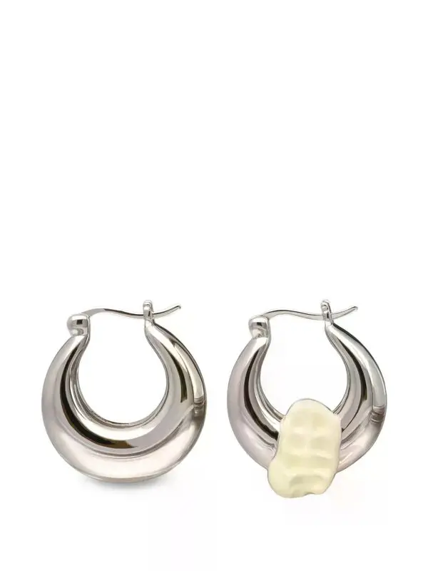 Tal Maslavi Poppy Chewed-gum-detail Hoop Earrings - Silver