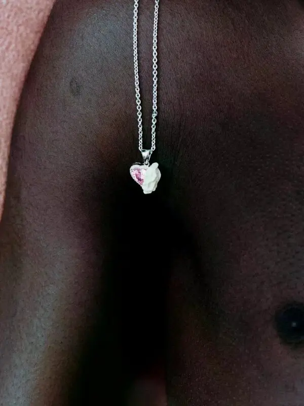 Tal Maslavi Enamel Heart-pendant Necklace - Silver
