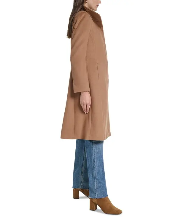 Cole Haan Stand Collar Wool Blend Coat
