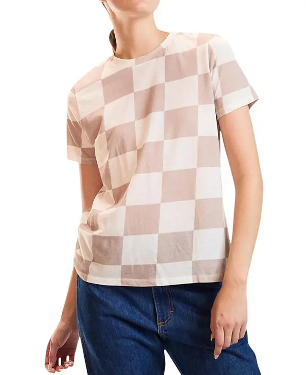 Cynthia Rowley Checkerboard Tee - Camel