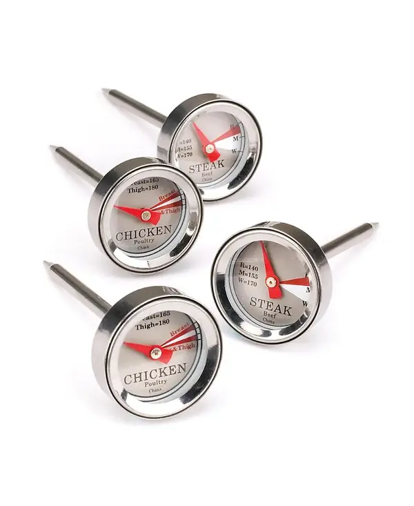 MAVERICK Mini Steak & Chicken Thermometer 4 Piece Set - Silver