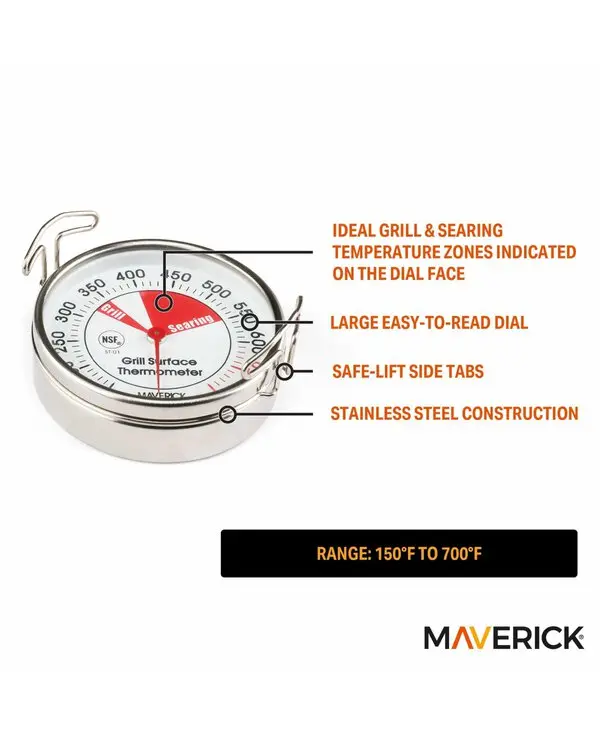 MAVERICK Surface Thermometer, 2.25 L