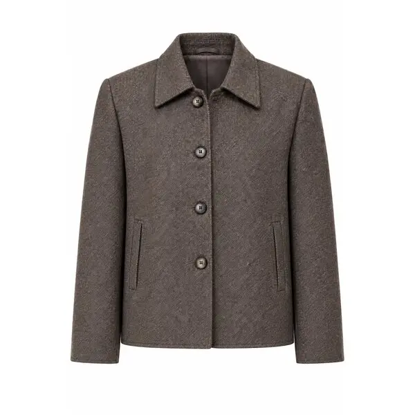 STOVARIA Light Himalayan Yak Wool Handwoven Cropped Jacket