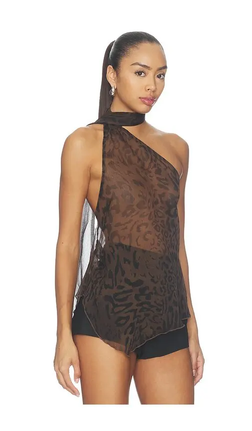 Superdown Gabriette Choker Top In Brown