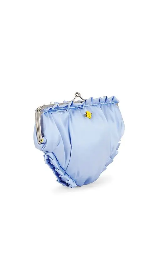 Edie Parker Cheeky Collection Satin Undie Clutch In Blue