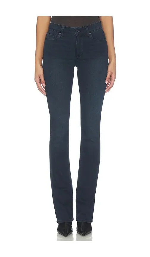 Paige High Rise Manhattan Bootcut Jeans In Navy - Gotham
