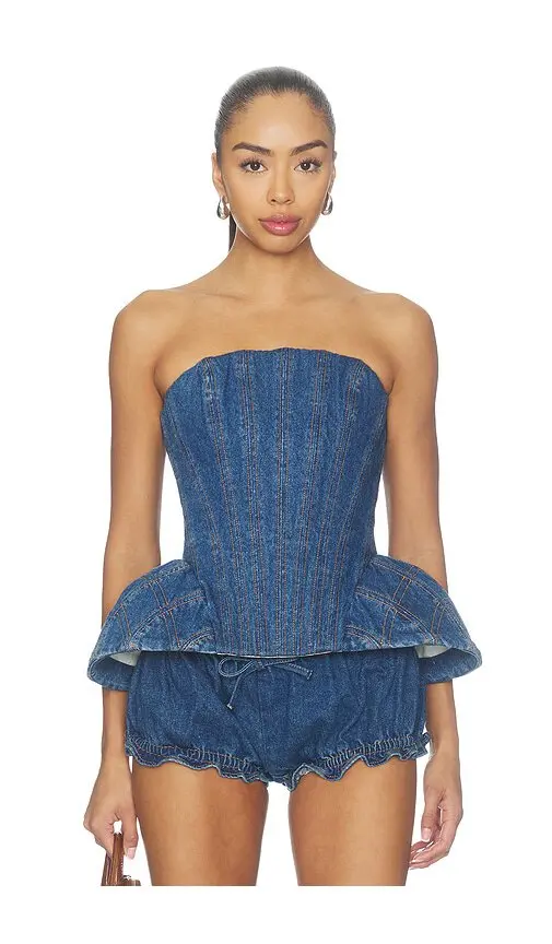 AKNVAS Emmi Corset Denim Top
