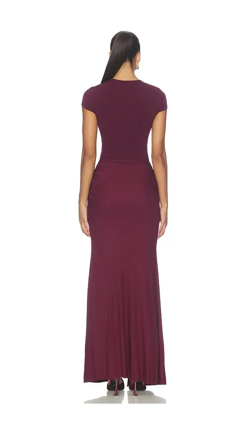 Simkhai Matilde Short Sleeve Gown In Purple - Fig