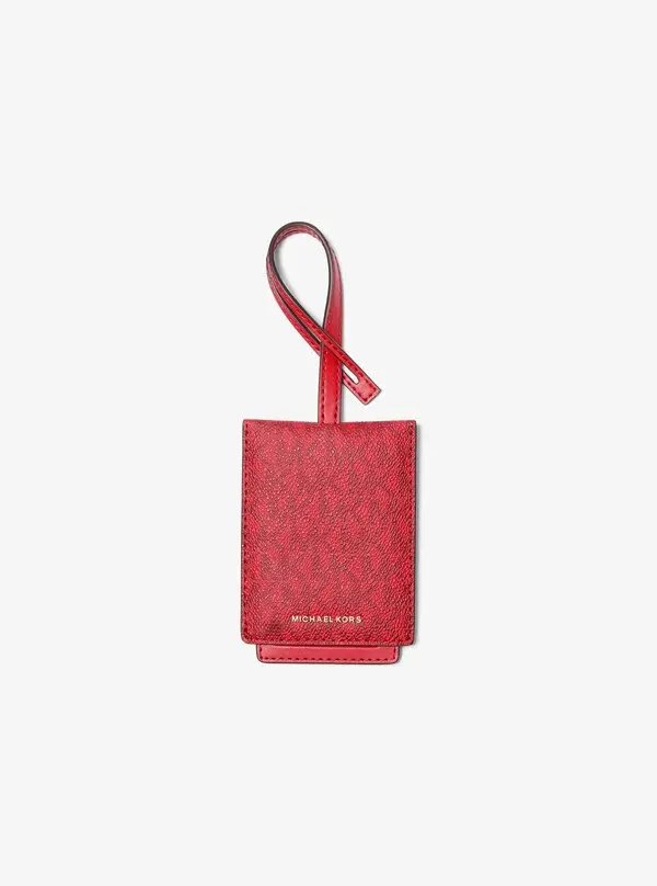 Michael Kors Jet Set Signature Logo Luggage Tag In By - Red