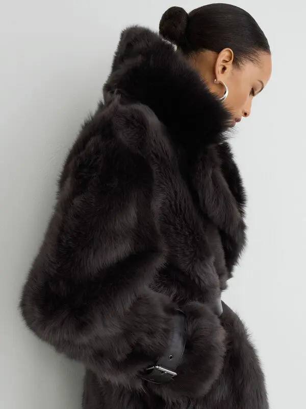 ATELIER Shearling Belted Long Coat