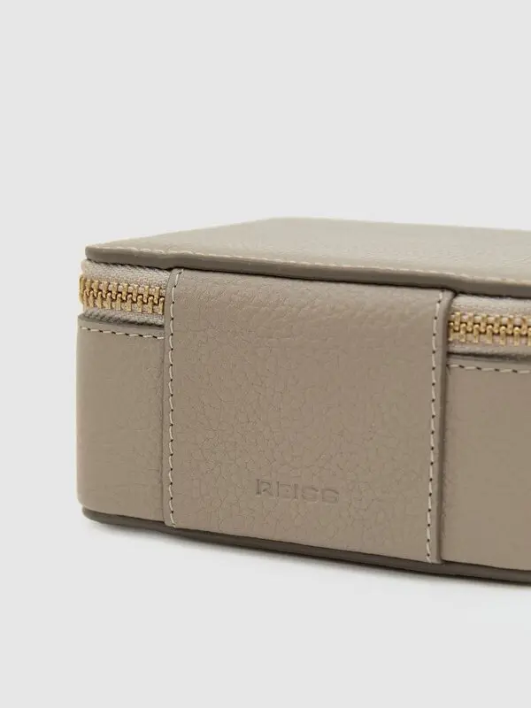 REISS Fiona Medium Leather Jewellery Case Bag