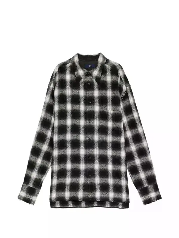 Y’s Plaided Jacquard Shirt - Black