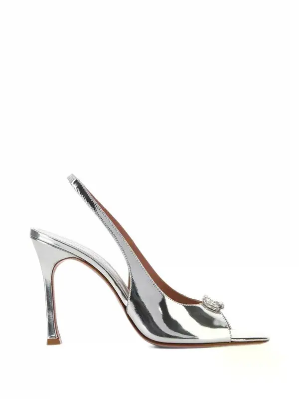 Amina Muaddi Camelia Crystal-embellished Pumps - Silver