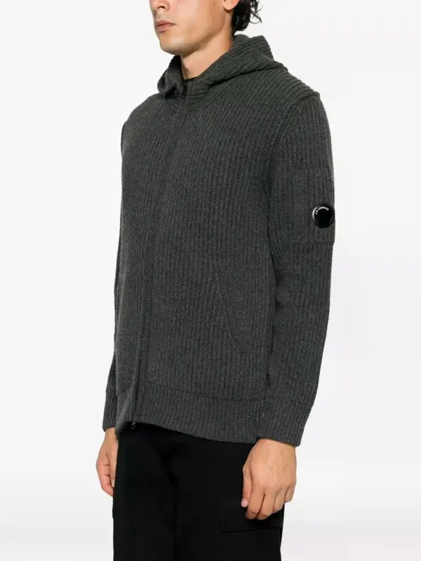 C.P. COMPANY Ribbed-knit Hoodie