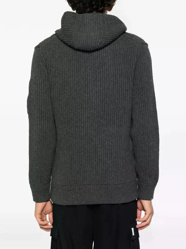 C.P. COMPANY Ribbed-knit Hoodie