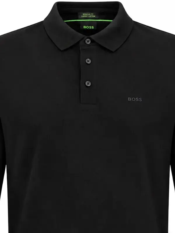 BOSS Long-sleeved Polo Shirt In Interlock Cotton With Logo