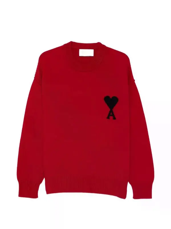 AMI Paris De Coeur Intarsia-knit Sweater