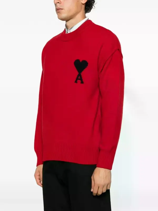 AMI Paris De Coeur Intarsia-knit Sweater