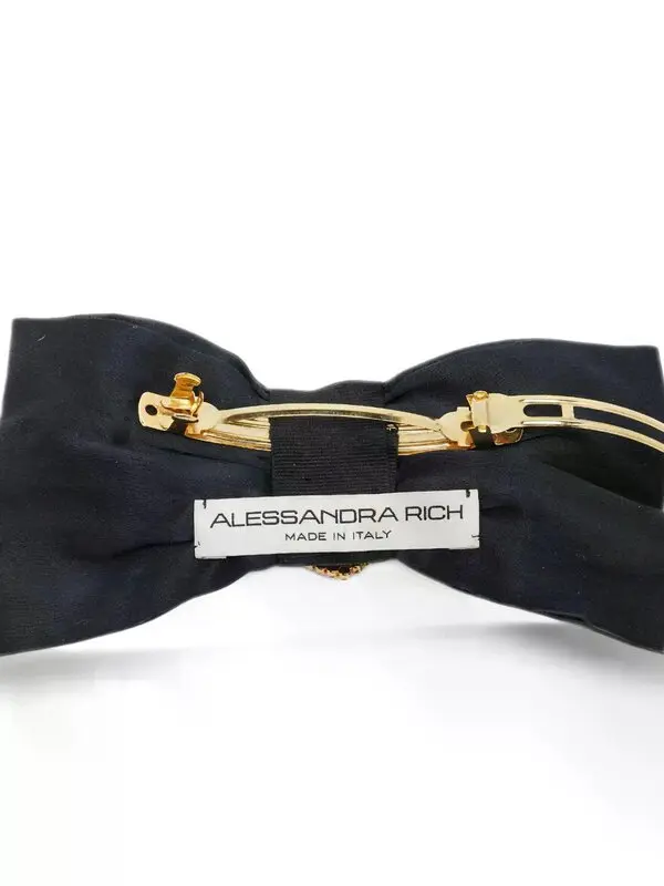 Alessandra Rich Crystal Heart Bow Hair Clip