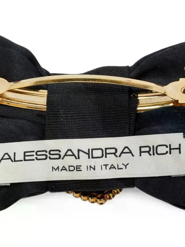 Alessandra Rich Crystal Heart Bow Hair Clip