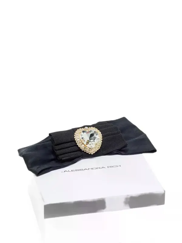 Alessandra Rich Crystal Heart Bow Hair Clip