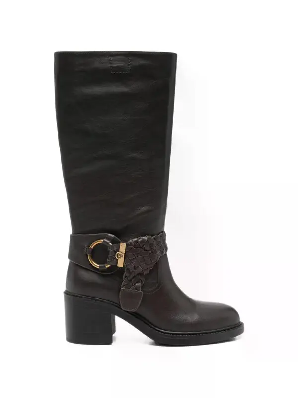 Liu Jo Braided-strap Block-heel Boots - Brown