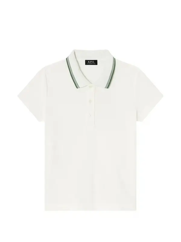 A.p.c. Striped-trim Cotton Polo Shirt - Neutrals