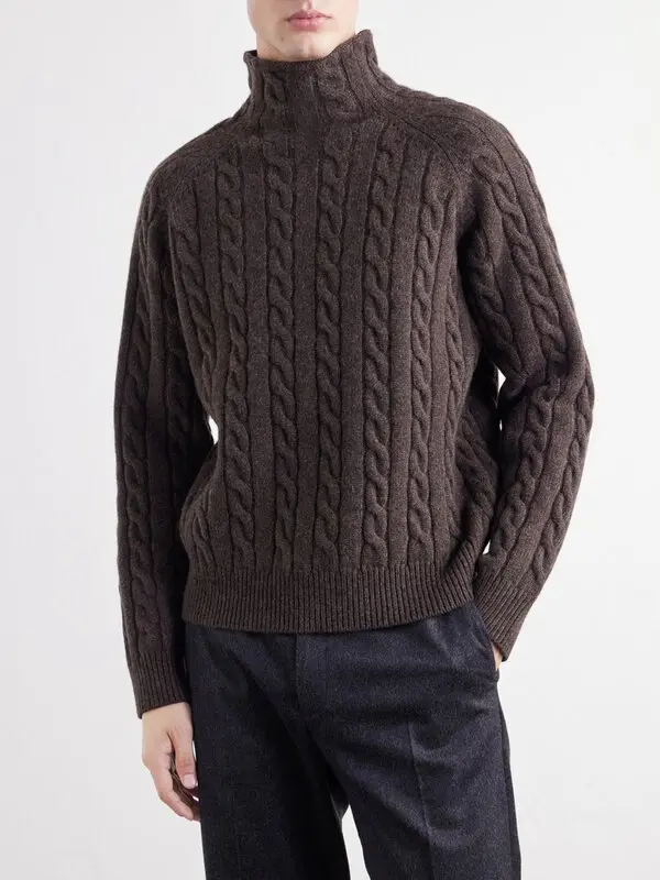 TOTEME Cable-knit Wool Rollneck Sweater