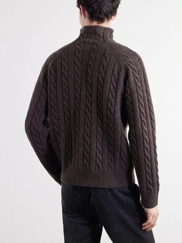 TOTEME Cable-knit Wool Rollneck Sweater