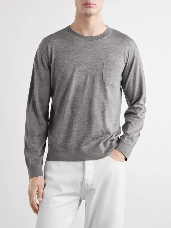 TOTEME Merino Wool And Silk-blend Sweater - Gray