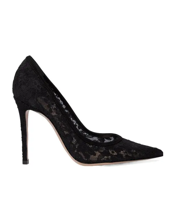 GIANVITO ROSSI Pointed-toe Lace Pumps - Black