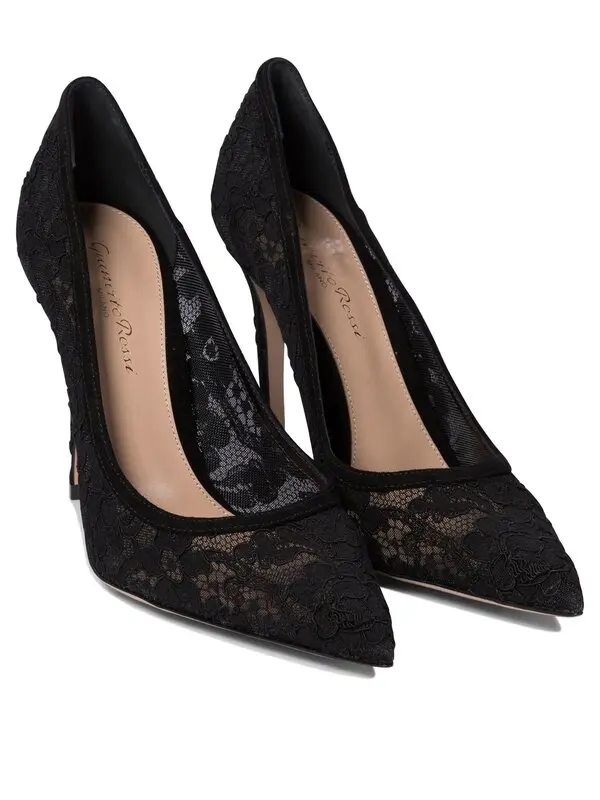 GIANVITO ROSSI Pointed-toe Lace Pumps