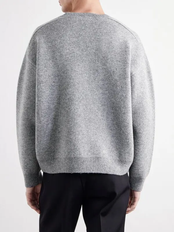 TOTEME Logo-embroidered Wool-blend Sweater