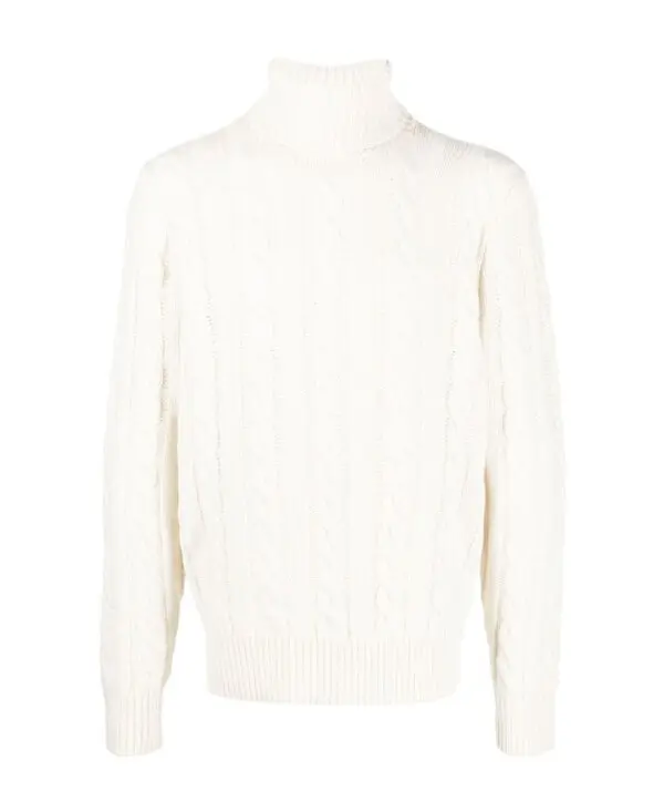 Polo Ralph Lauren Turtleneck Cable Knit Jumper - White