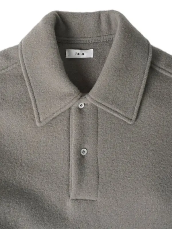 RIER Fog Fleece Polo Shirt - Gray