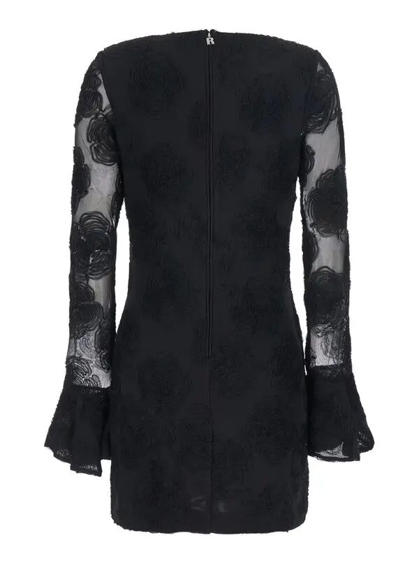 ROTATE BY BIRGER CHRISTENSEN Floral Mesh Mini Dress