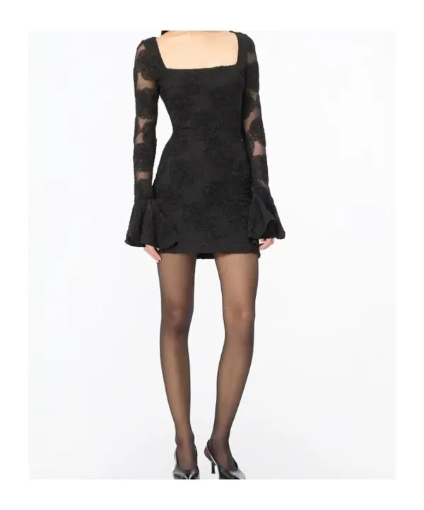 ROTATE BY BIRGER CHRISTENSEN Floral Mesh Mini Dress