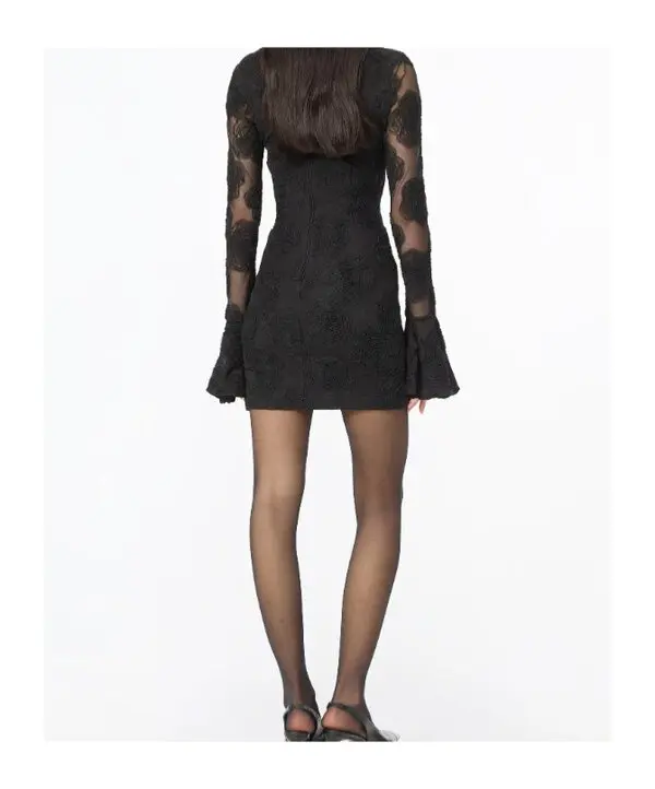 ROTATE BY BIRGER CHRISTENSEN Floral Mesh Mini Dress
