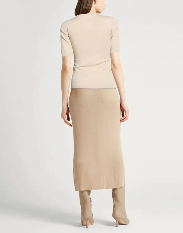 Max Mara Solid-color Short-sleeved Knit Top - Beige