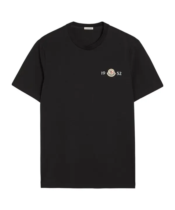 Moncler Arm Badge Cotton Short-sleeve Slim-fit T-shirt - Black