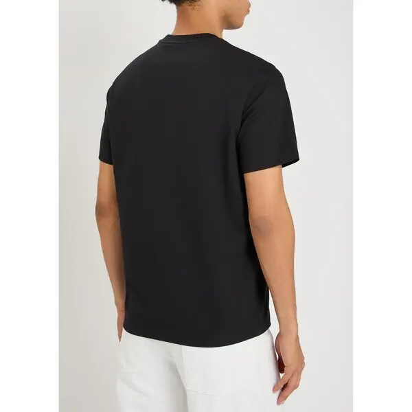 Moncler Arm Badge Cotton Short-sleeve Slim-fit T-shirt - Black